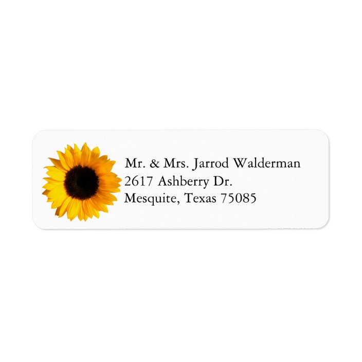 Sunflower Return Address Label | Zazzle.com