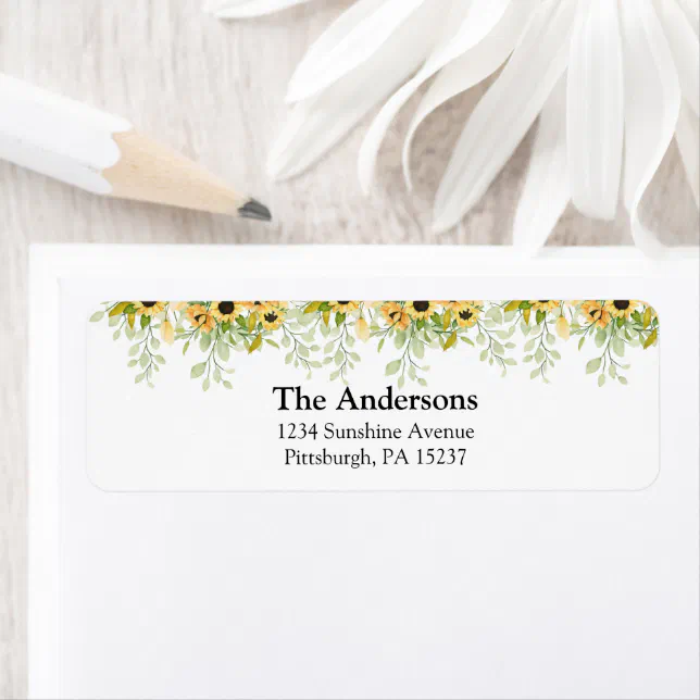 Sunflower Return Address Label | Zazzle