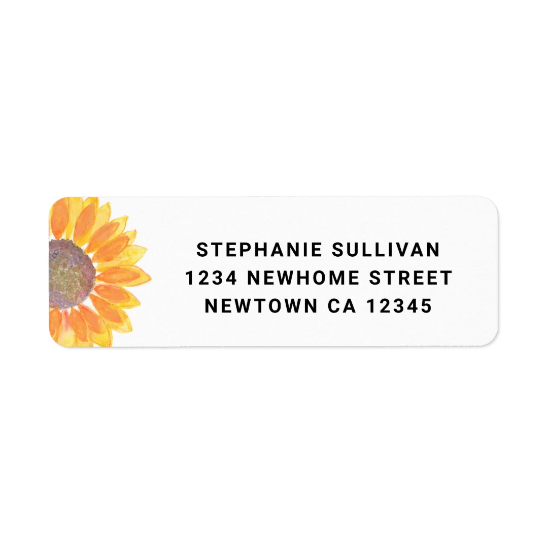 Sunflower Return Address Label | Zazzle