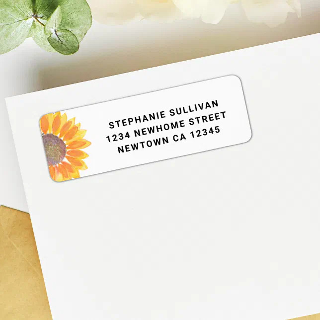 Sunflower Return Address Label | Zazzle