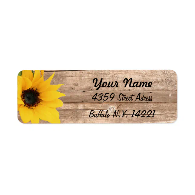 Sunflower Return Address Label | Zazzle