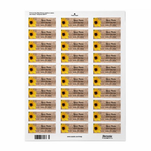 Sunflower Return Address Label | Zazzle
