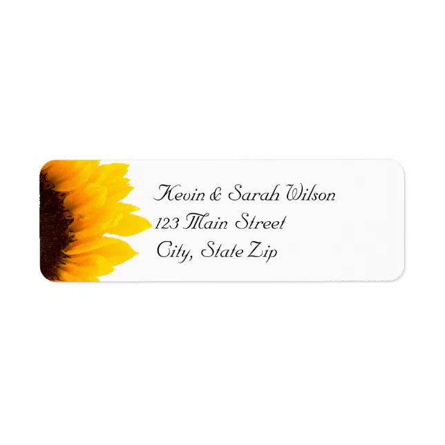 Sunflower Return Address Labels | Zazzle