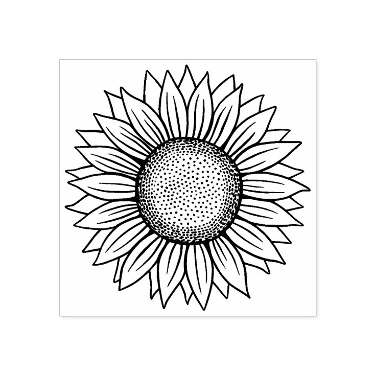Sunflower Rubber Stamp | Zazzle