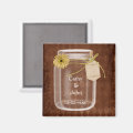 sunflower rustic mason jar wedding save the date magnet | Zazzle