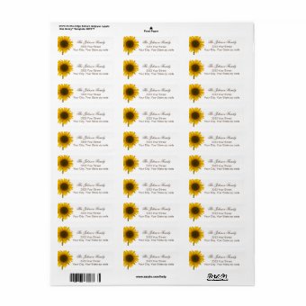 Sunflower Rustic Return Address Label | Zazzle