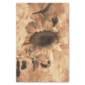 Sunflower Sepia Vintage Antique Country Floral Tissue Paper | Zazzle