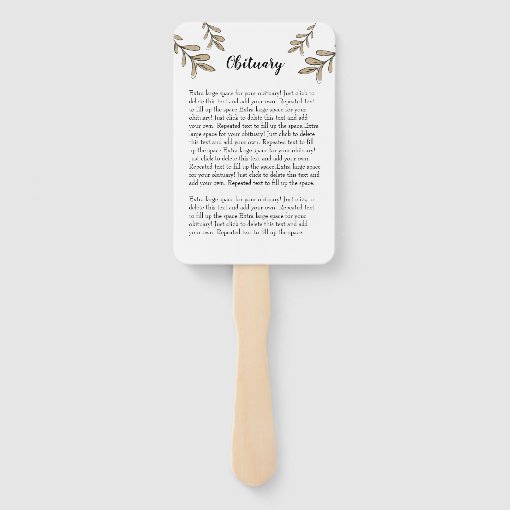 Sunflower Simple Photo Funeral Obituary Keepsake Hand Fan | Zazzle