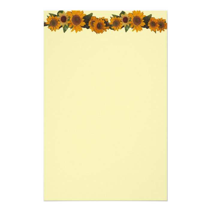 Printable Sunflower Stationery Designs