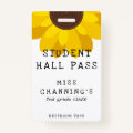 Sunflower Student Hall Pass Badge | Zazzle