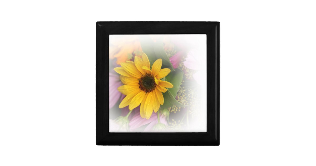 Sunflower, Summer, Wooden Jewelry Keepsake Box | Zazzle