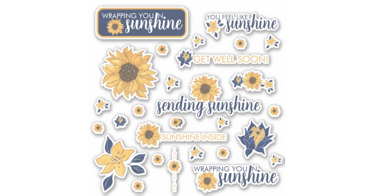 Sunflower Sunshine Stickers | Zazzle