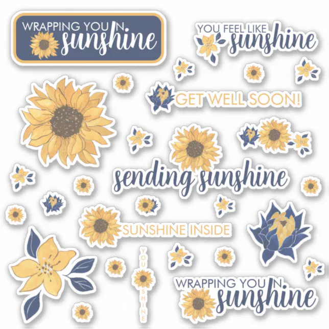 Sunflower Sunshine Stickers | Zazzle