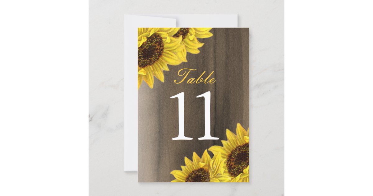Sunflower Table Numbers | Zazzle