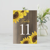 Sunflower Table Numbers | Zazzle