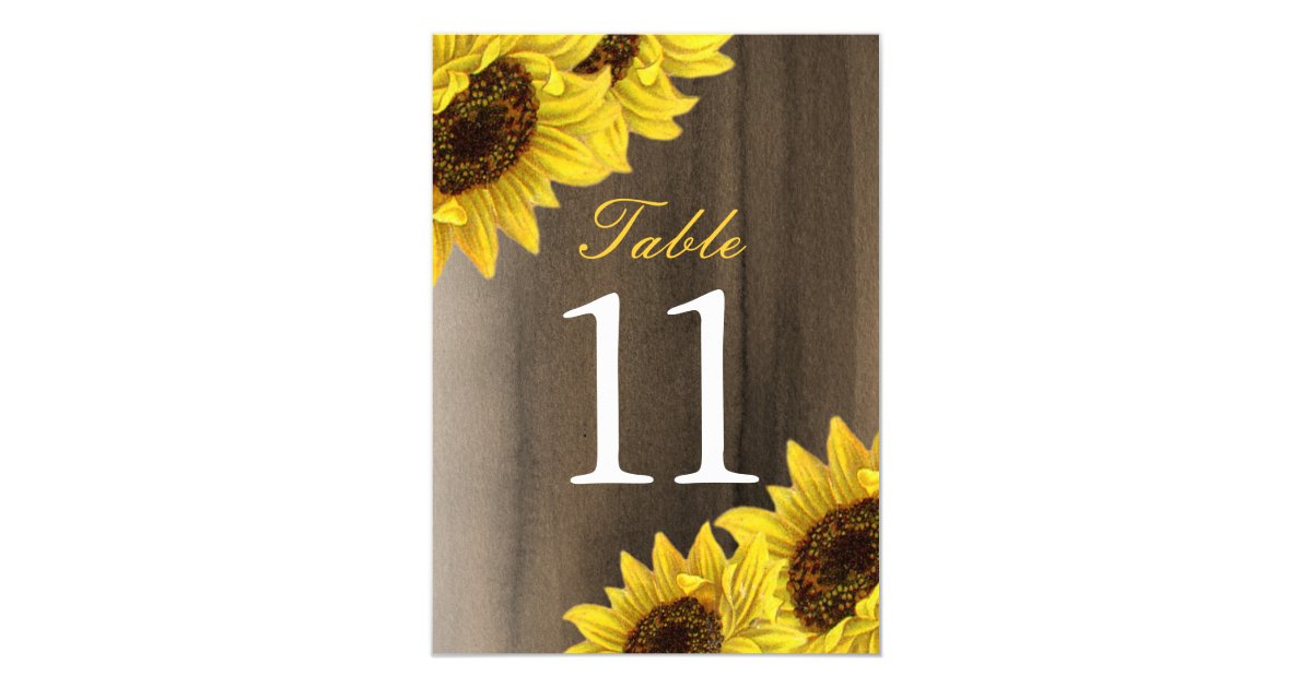 Sunflower Table Numbers | Zazzle.com
