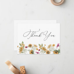 Sunflower Thank You Note Card | Zazzle
