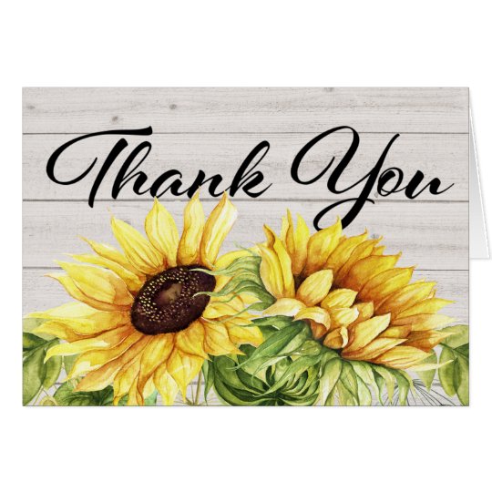 Sunflower Thank You or Blank Note | Zazzle.com