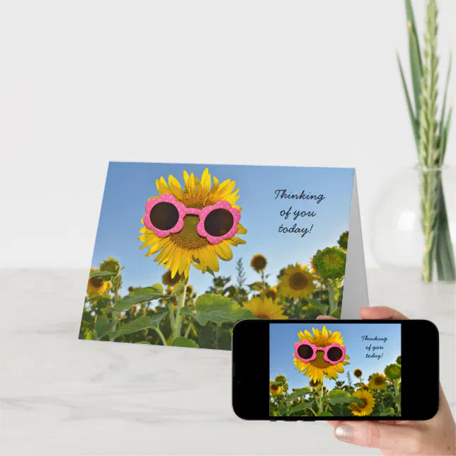 Sunflower thinking of you card | Zazzle