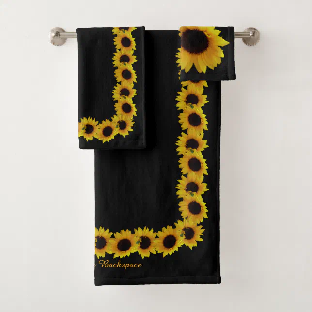 Sunflower Towel Sets Personalized Sunflower Towels | Zazzle