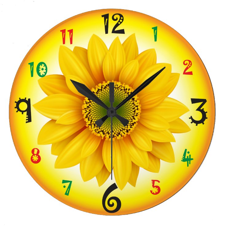 Sunflower wall clock | Zazzle