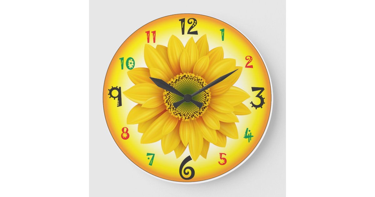 Sunflower wall clock | Zazzle