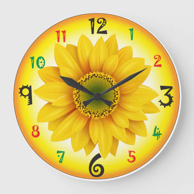 Sunflower wall clock | Zazzle