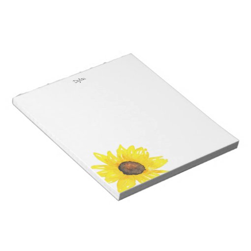 Sunflower Watercolor Notepad | Zazzle