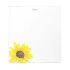Sunflower Watercolor Notepad | Zazzle