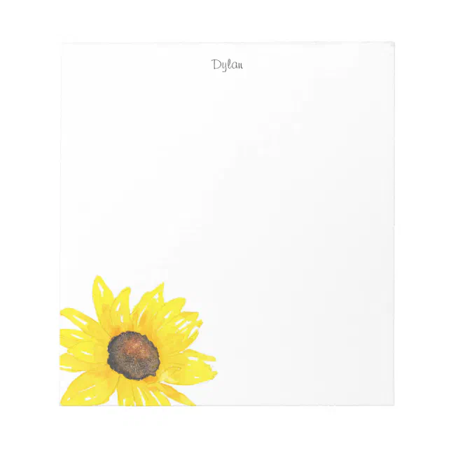 Sunflower Watercolor Notepad | Zazzle