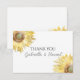 Sunflower Watercolor Wedding Flat Thank You Notes | Zazzle