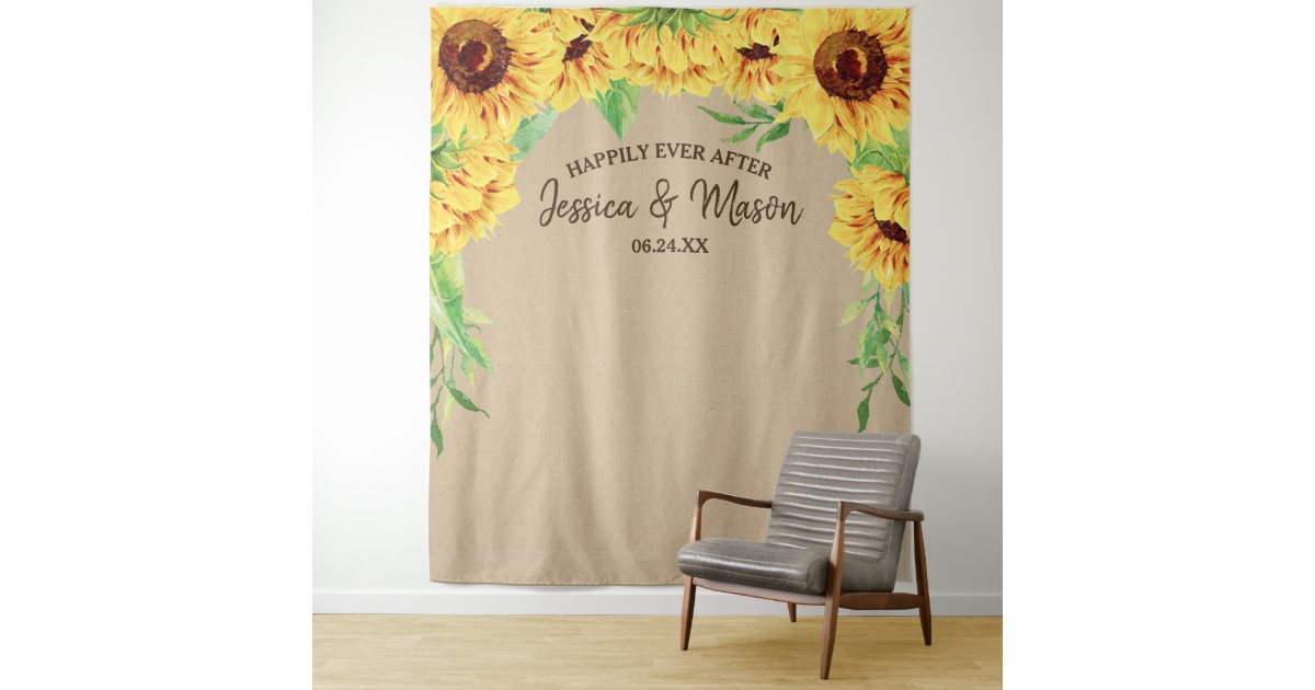 Sunflower Wedding Backdrop Photo Prop | Zazzle