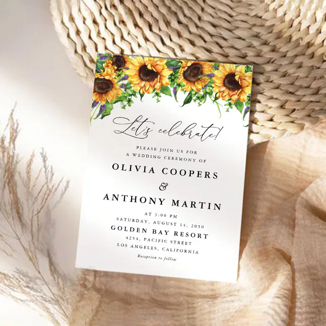 Sunflower Wedding Invitation | Zazzle
