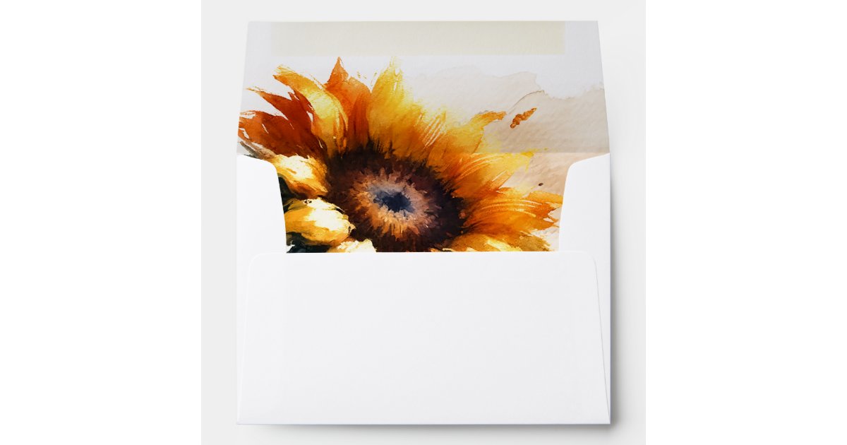 Sunflower Wedding Invitation Envelope | Zazzle