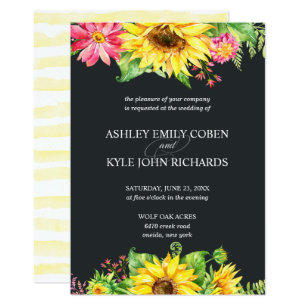 Sunflower Background Invitations | Zazzle