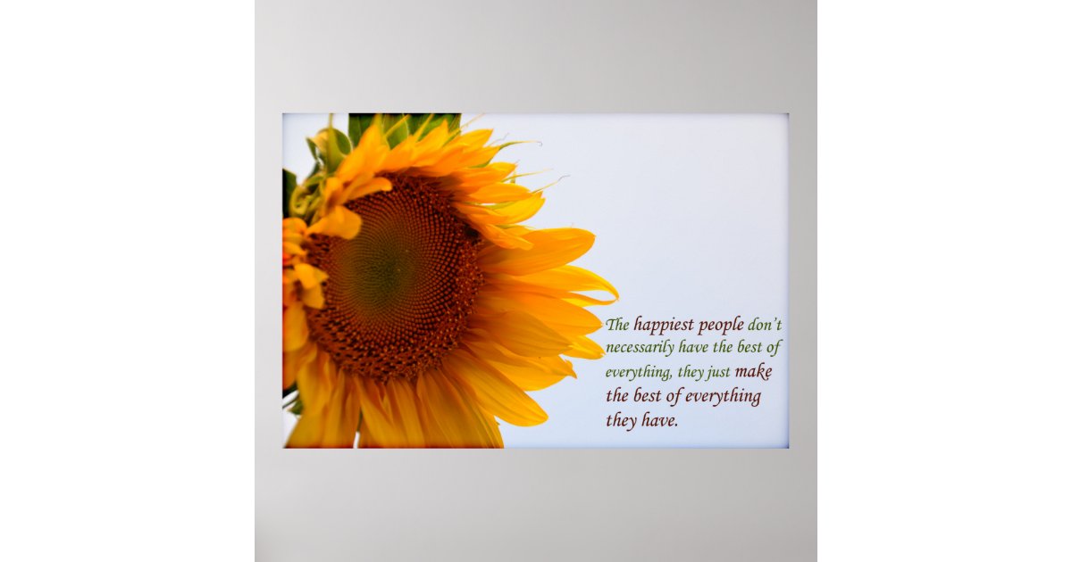 Sunflower with Message Poster | Zazzle