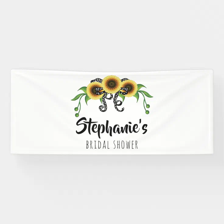 Sunflower Wreath Bridal Shower Banner | Zazzle