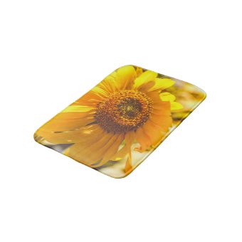 Sunflower Yellow Flower Nature Bath Mat | Zazzle