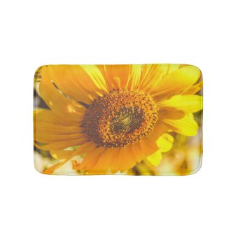 Sunflower Yellow Flower Nature Bath Mat | Zazzle