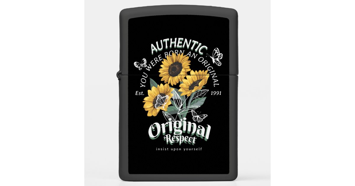 Sunflowers and Butterflies Graphic Zippo Lighter | Zazzle