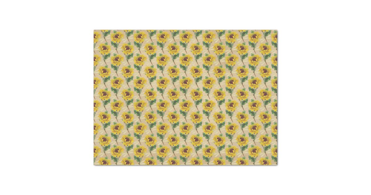Sunflowers and Dragonflies Series Design 10 Tissue Paper | Zazzle