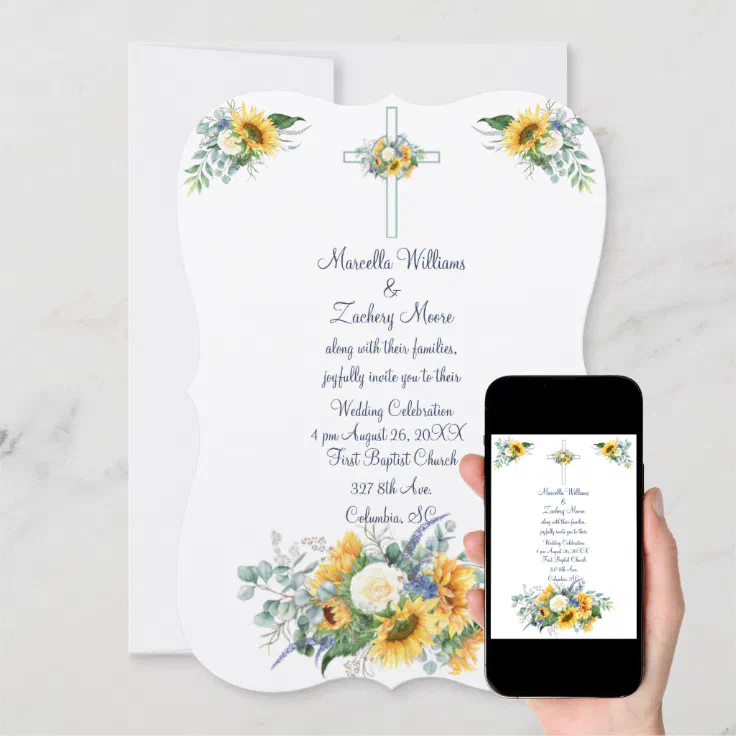 Sunflowers and Song of Solomon Invitation | Zazzle