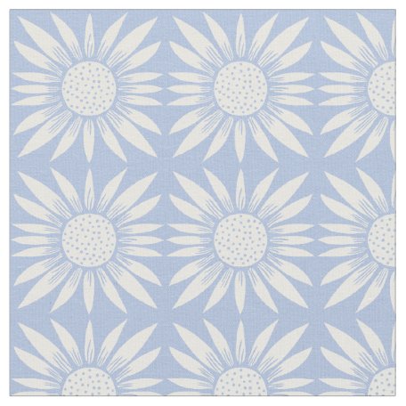 blue sunflower pattern fabric | Zazzle