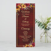 Sunflowers burgundy wedding program | Zazzle