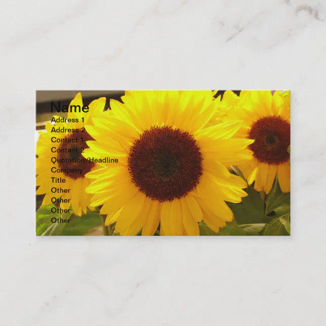 Sunflowers Business Card | Zazzle