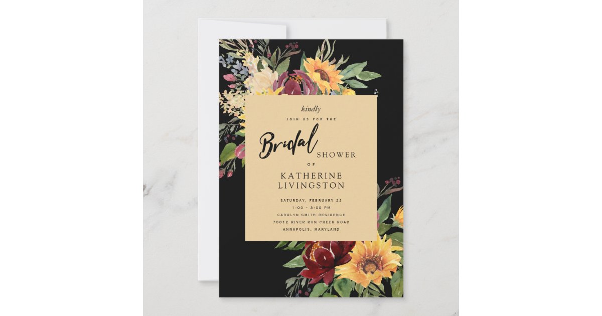 Sunflowers Colorful Tuscan Bridal Shower Invitatio Invitation | Zazzle