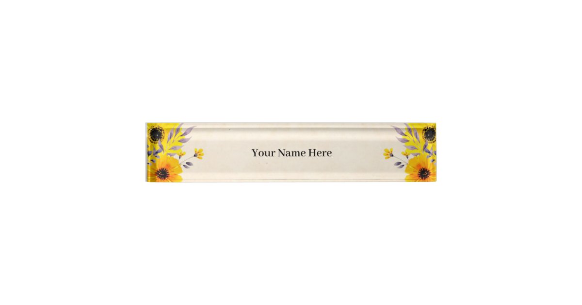 Sunflowers Desk Name Plate | Zazzle