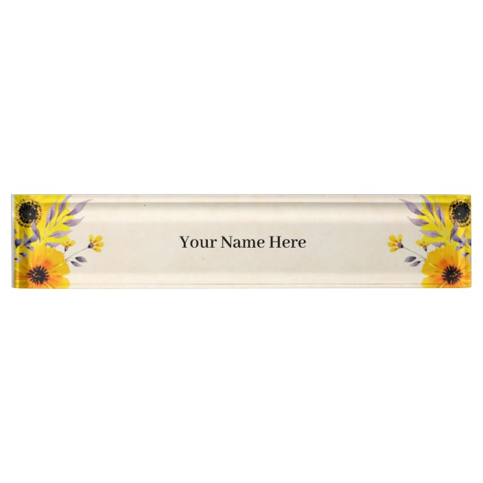 Sunflowers Desk Name Plate | Zazzle.com