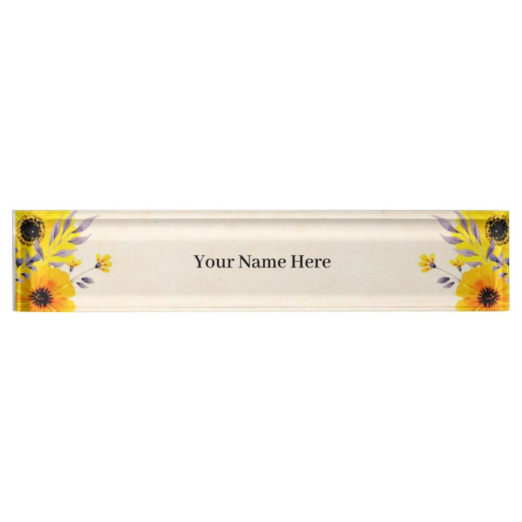 Sunflowers Desk Name Plate | Zazzle