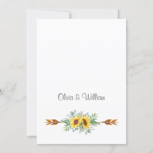 Sunflowers Eucalyptus Watercolor Rustic Wedding Invitation | Zazzle